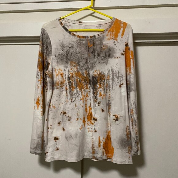 Relativity | Tops | Relativity Long Sleeve Beige Tunic Wbrown Orange ...